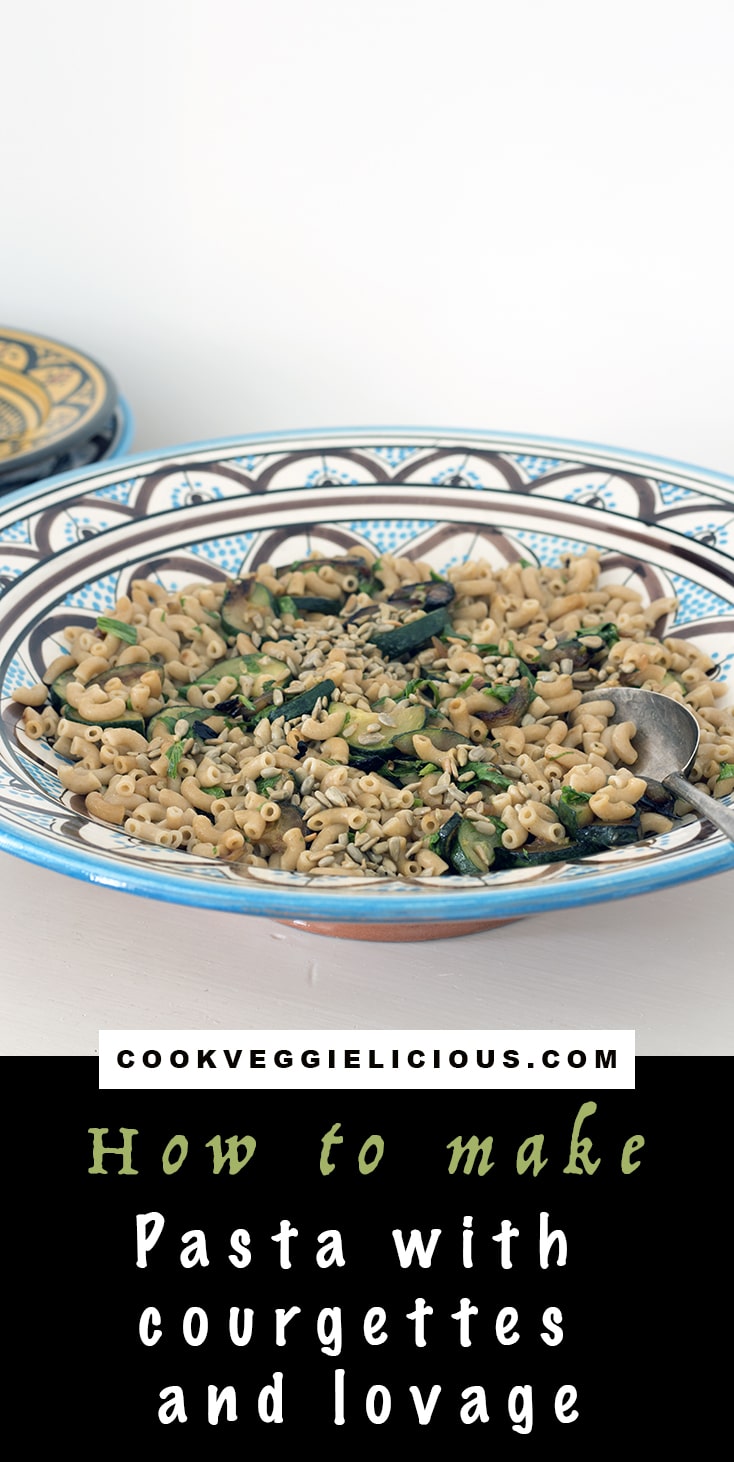 Pasta with courgettes and lovage recipe | Cook Veggielicious