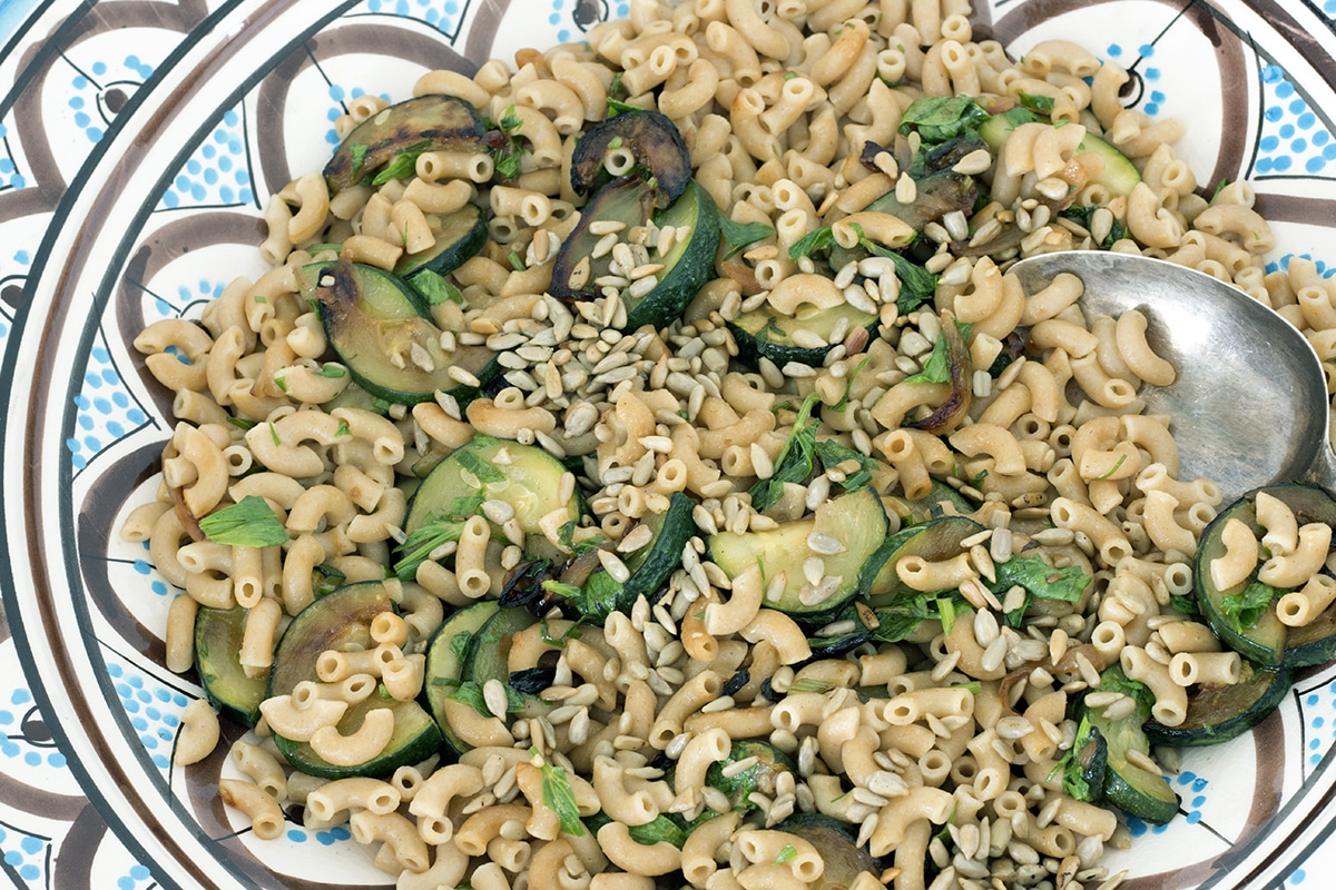 Pasta with courgettes and lovage recipe | Cook Veggielicious