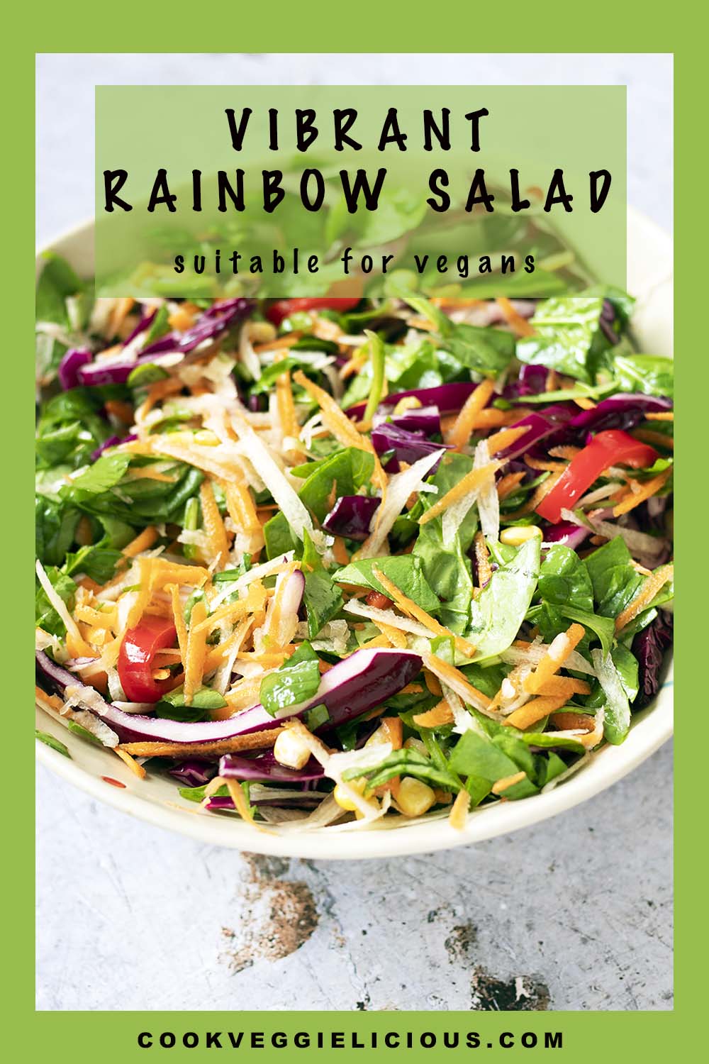 Fresh and vibrant rainbow salad - Cook Veggielicious