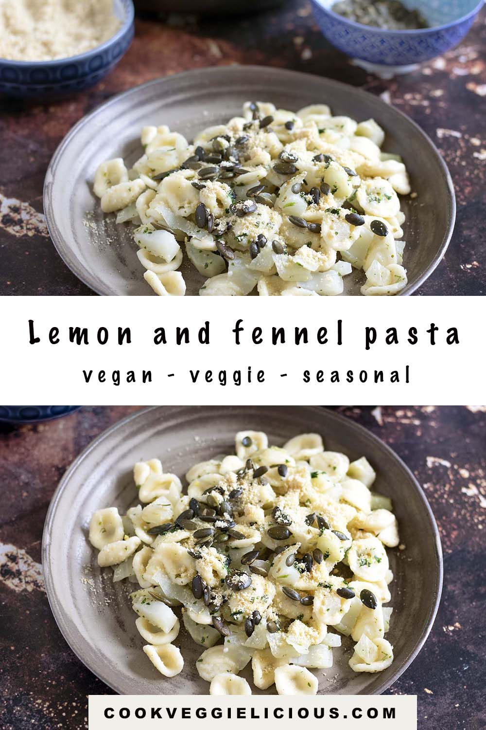 Lemon and fennel pasta - Cook Veggielicious